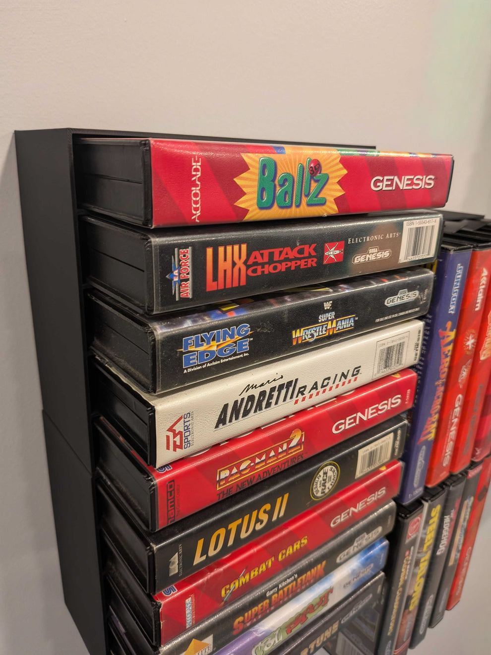 SEGA Genesis Boxed Video Game Cartridge Wall Mount / Organizer / Displ ...